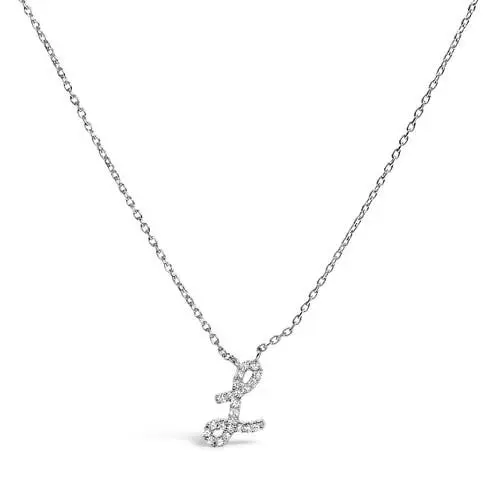 HAUS OF BRILLIANCE 10k Gold Diamond Accent Initial Pendant Necklace - White | L